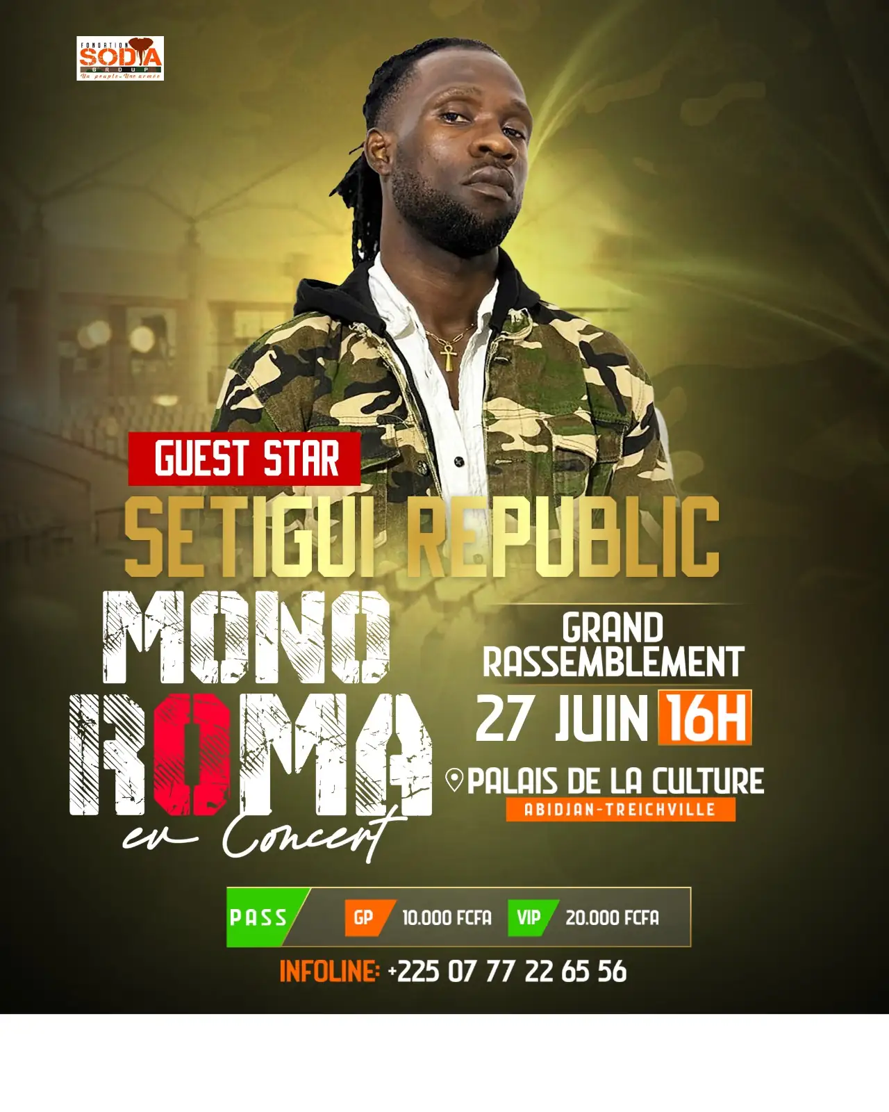 Setigui Republic en Guest Star du concert du Mono Roma au Palais de la ...